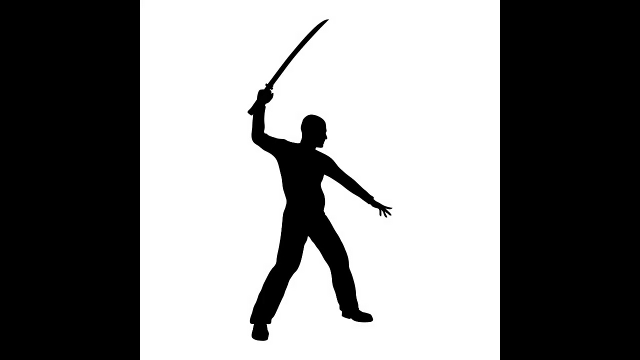 The Art of Battle: Master Warrior's Silhouette in Combat : Stock Vector (Royalty Free) 021811