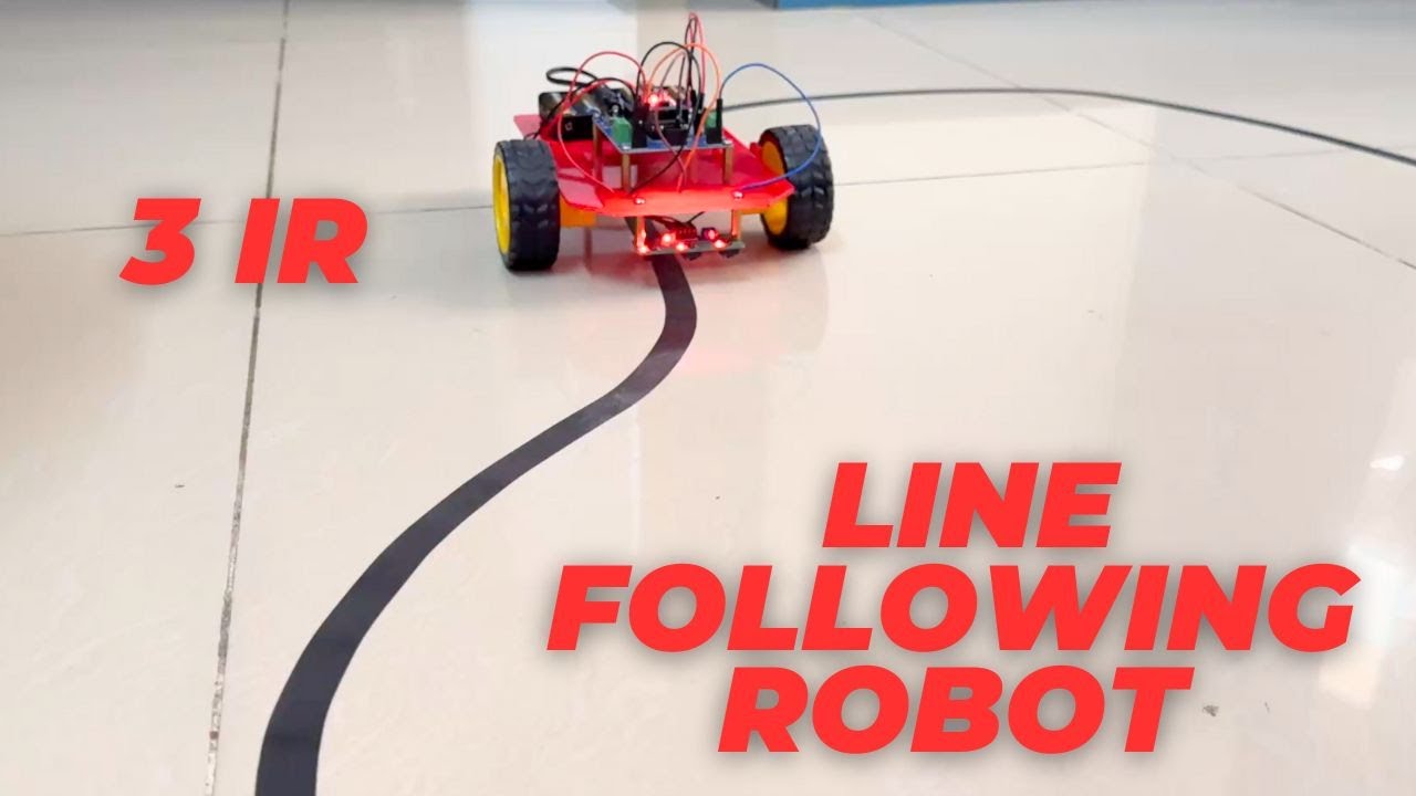 Line Following Robot Car using Arduino and 3 Array IR sensor - Black line on white surface