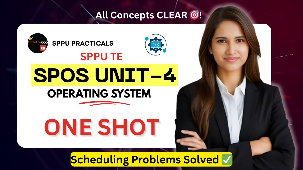 SPOS Unit-4 : Operating Systems 🔥| SPPU TE | Full Scheduling Scenarios + Formulas