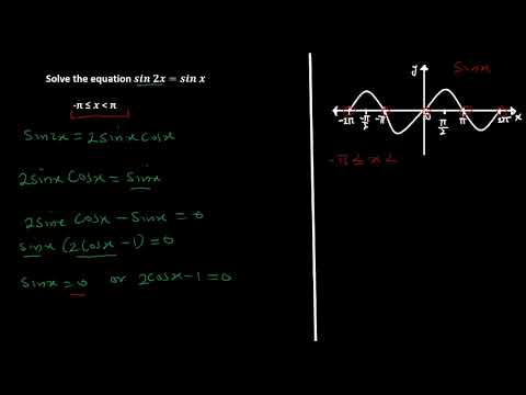 Double angle formula. Trig equation sin 2x = sin x