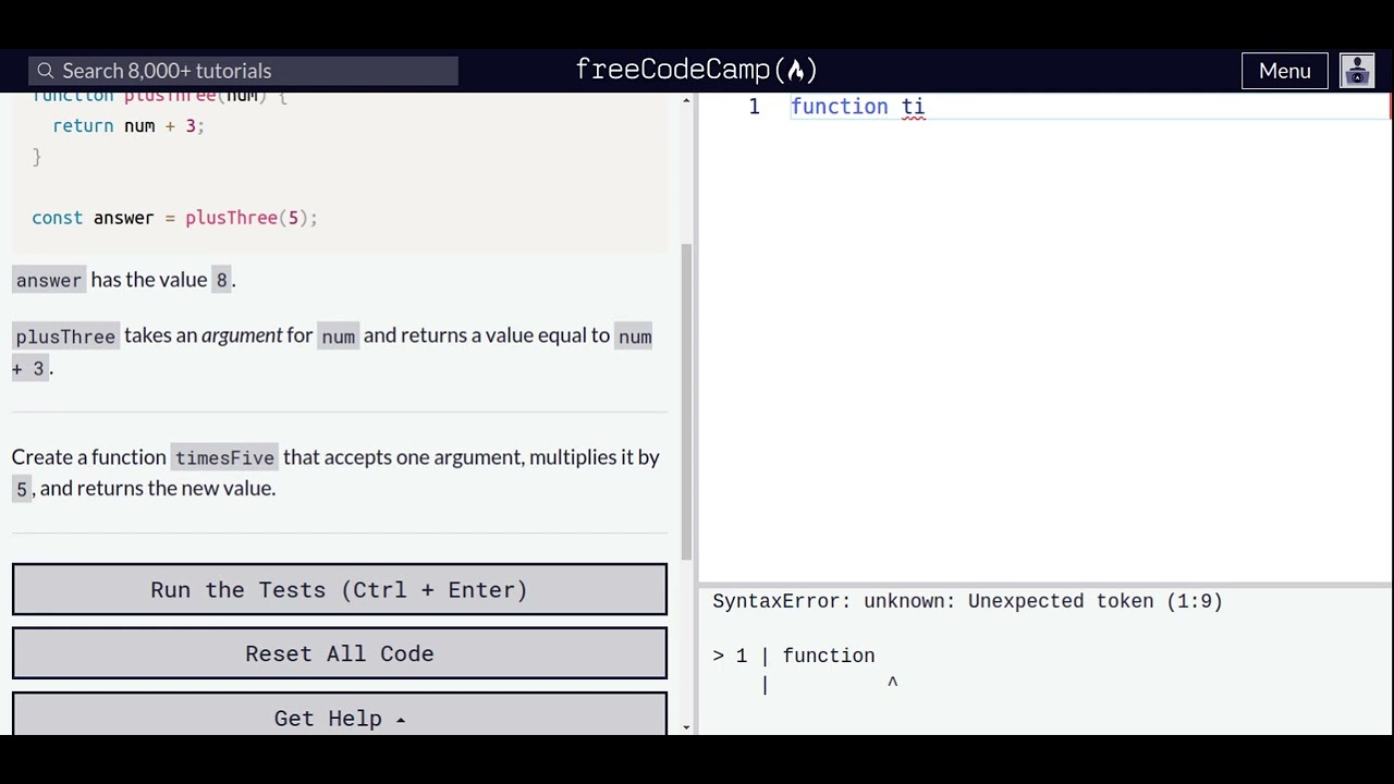 Lesson 51 | Basic JavaScript | Return a Value from a Function with Return