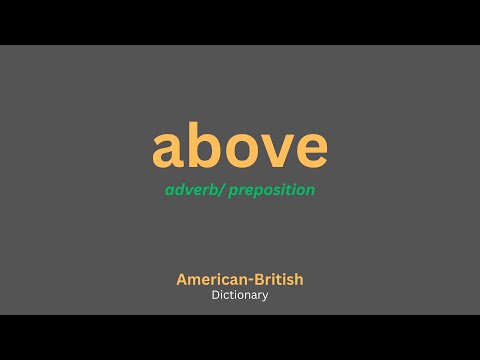 Above Meaning | Above Meaning in English
