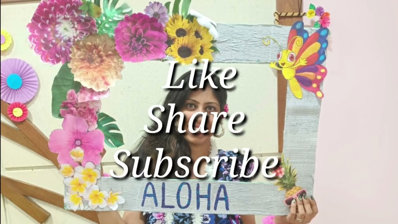 Photo booth for Hawaiian theme party|  Photo booth for flower theme party