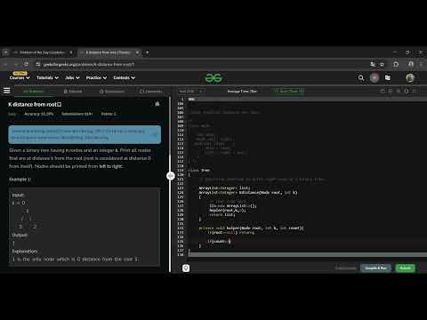 K distance from root | 03-05-2024 | GFG | POTD | JAVA | GeeksforGeeks