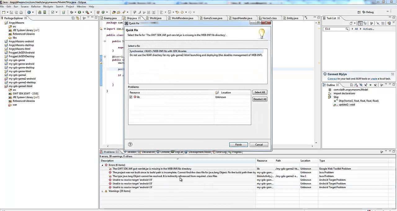 Libgdx new project html problem