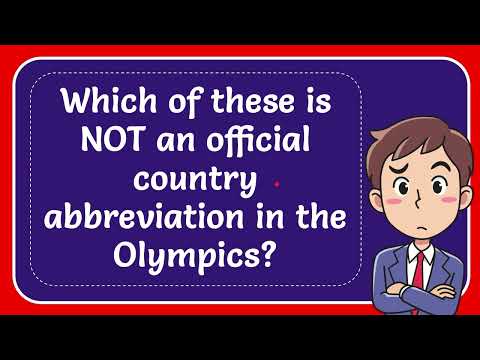 Which of these is NOT an official country abbreviation in the Olympics?