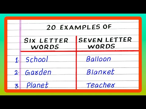 Six Letter and Seven Letter Words | 6 Letter and 7 Letter Words | In English