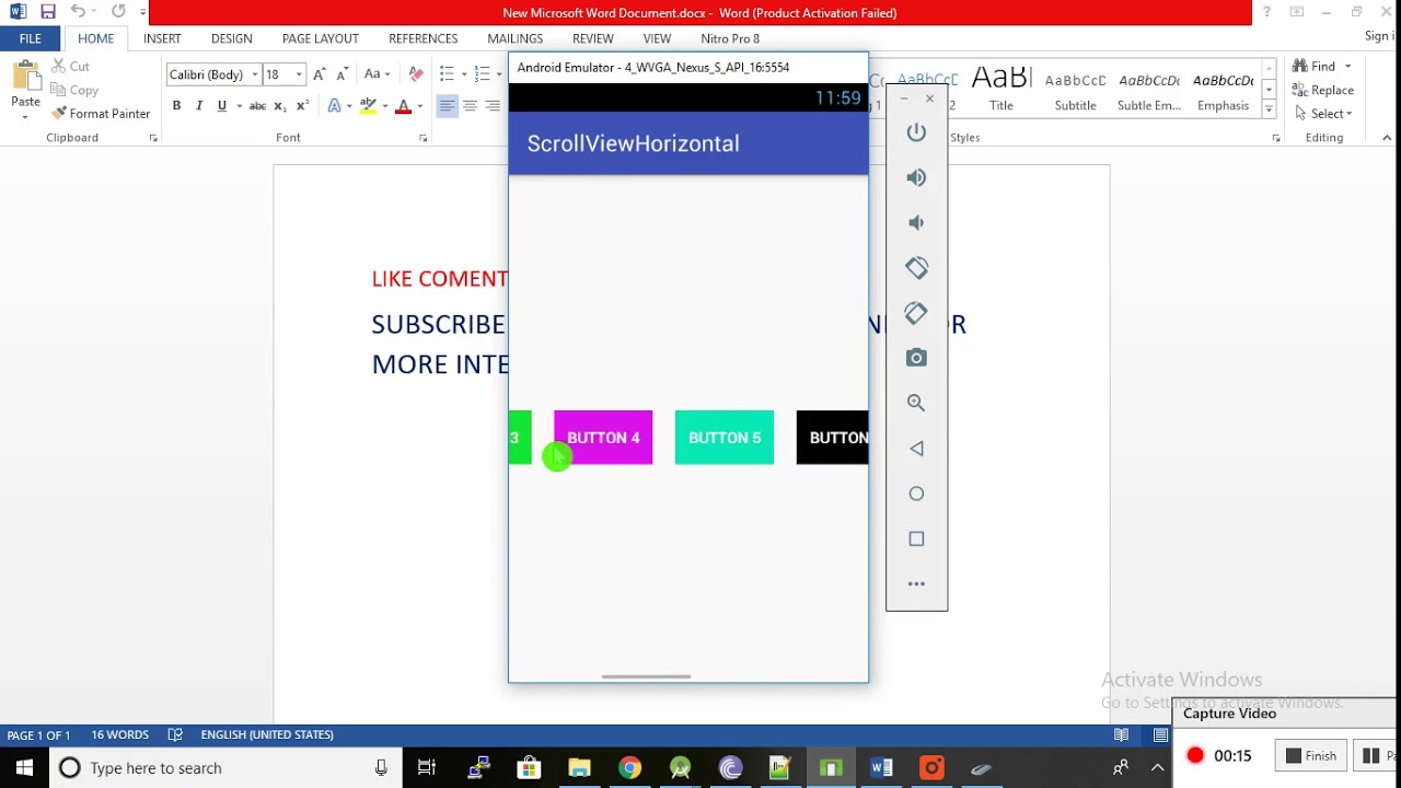 android horizontal scrollview tutortial with example
