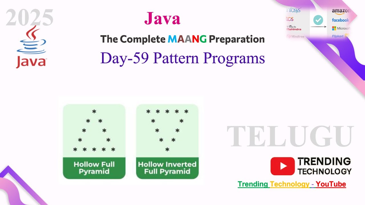 Day-59 Java Pattern Programming Made Easy: Practice Programs on Control Statements #bsktrending