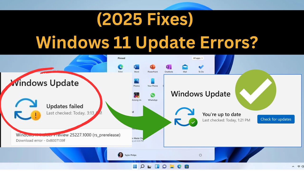 How to Fix Windows 11 Update Errors? Update Failed Error (2025 Fixes✅ )