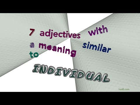 individual - 9 adjectives which are synonyms of individual (sentence examples)