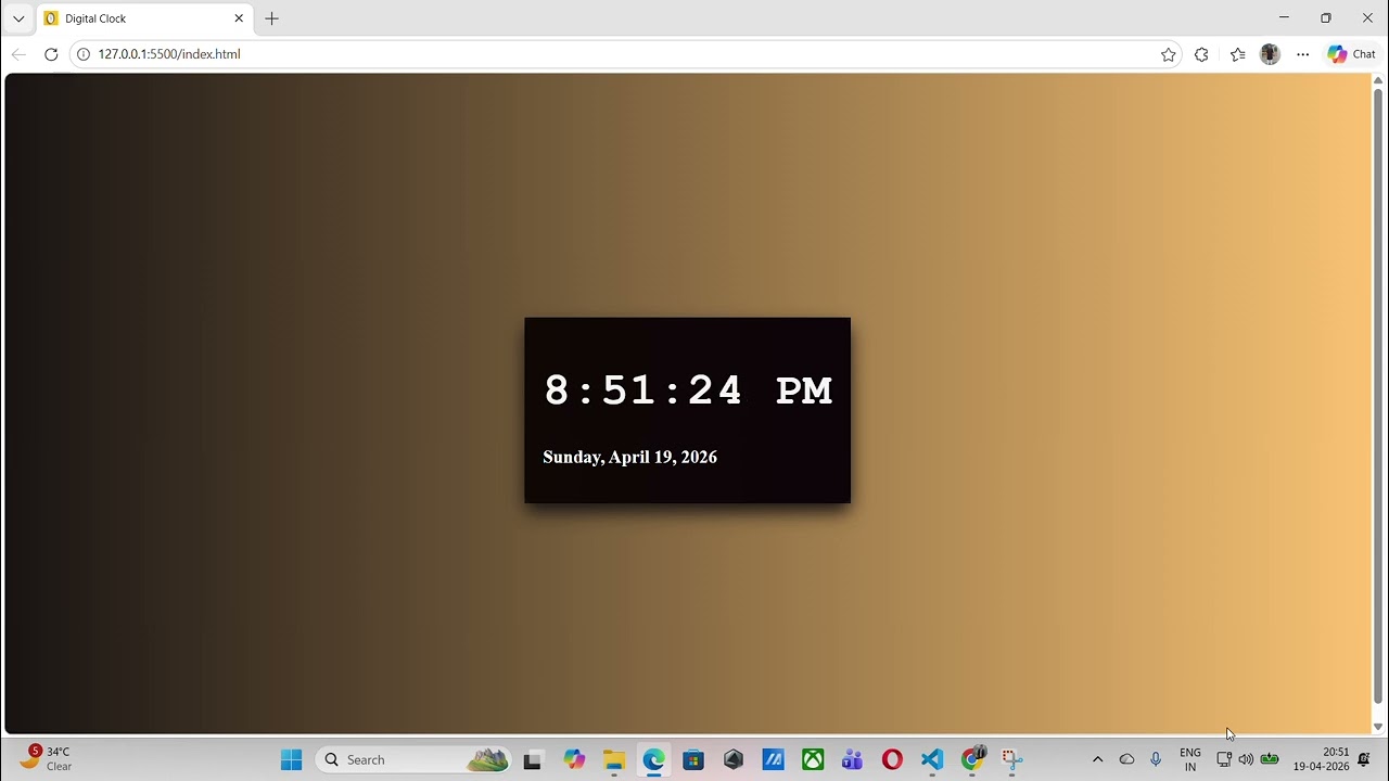Digital Clock Demo ✨ #coding #demo #begginers #digitalclock