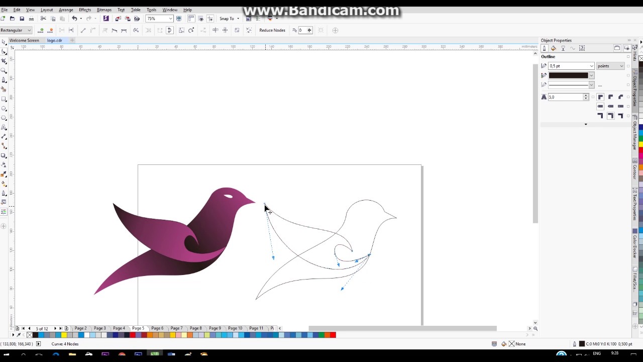 Hummingbird logo Tutorial - CorelDraw X7