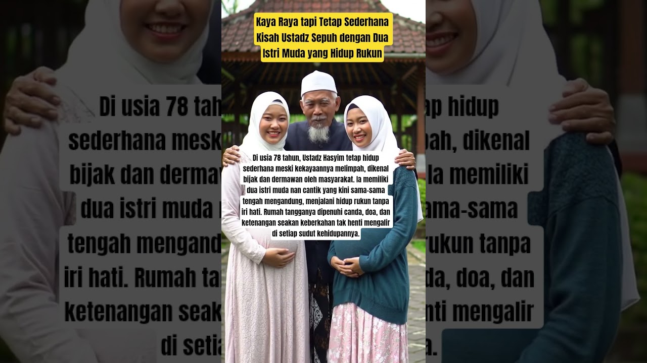 Seorang Ustadz Sepuh dengan Dua Istri Muda Yang Hidup Rukun ‼️#viralvideo #menikah #poligami #shorts
