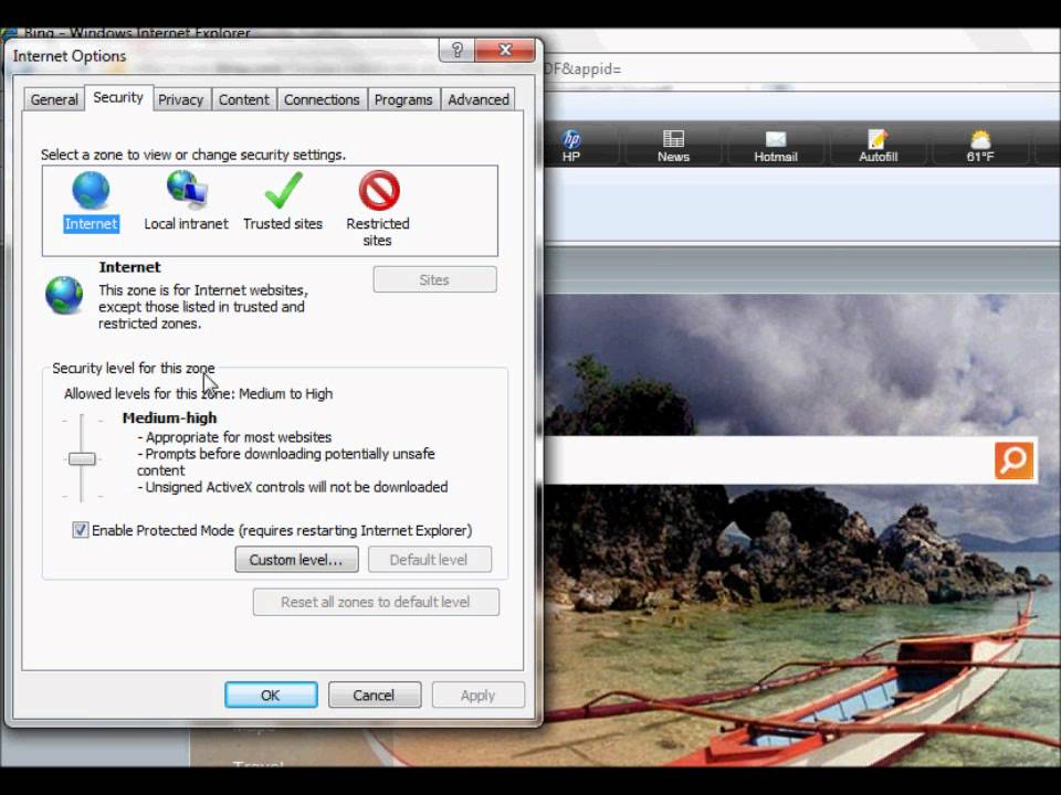 Enabling JavaScript In Internet Explorer