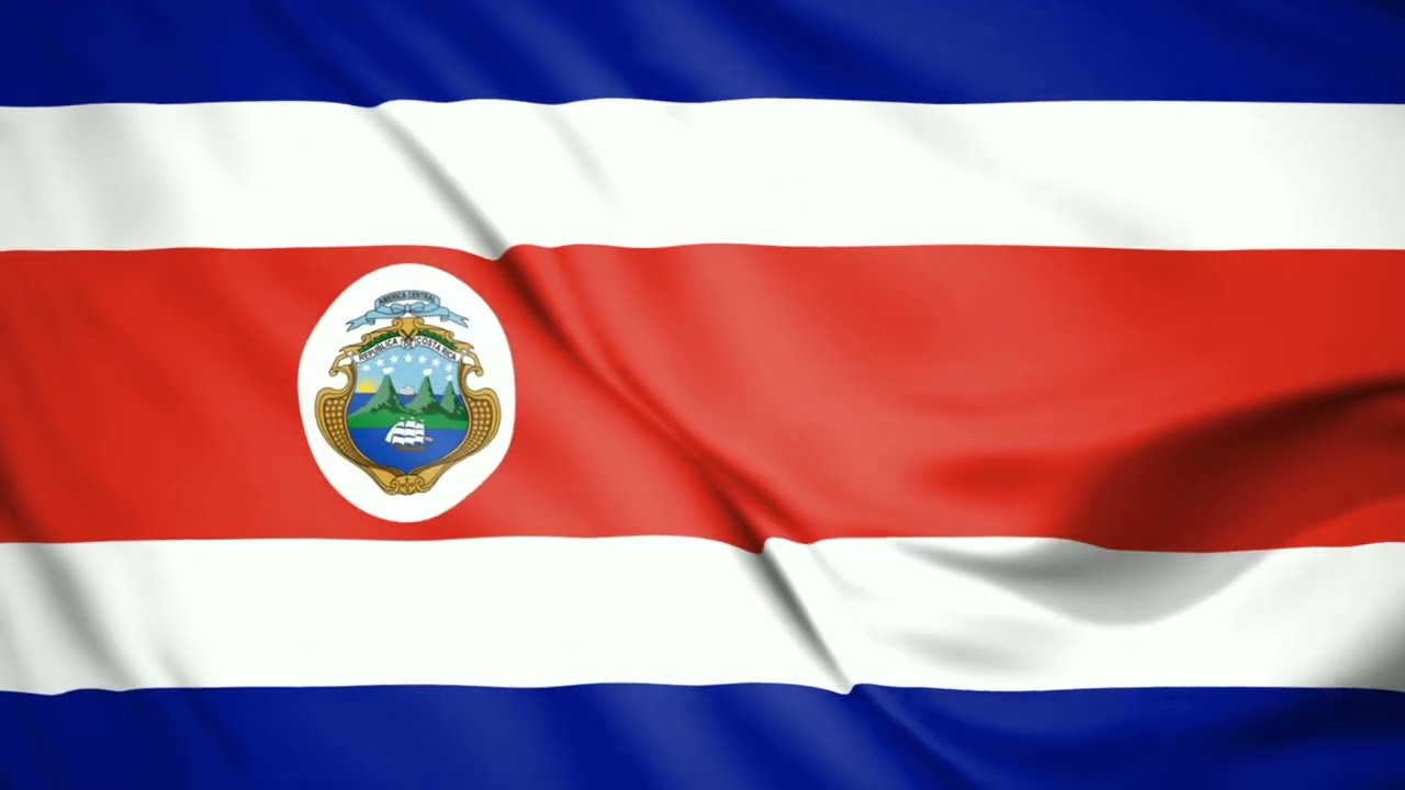 Costa Rica Waving Flag | Royalty Free | No Copyright
