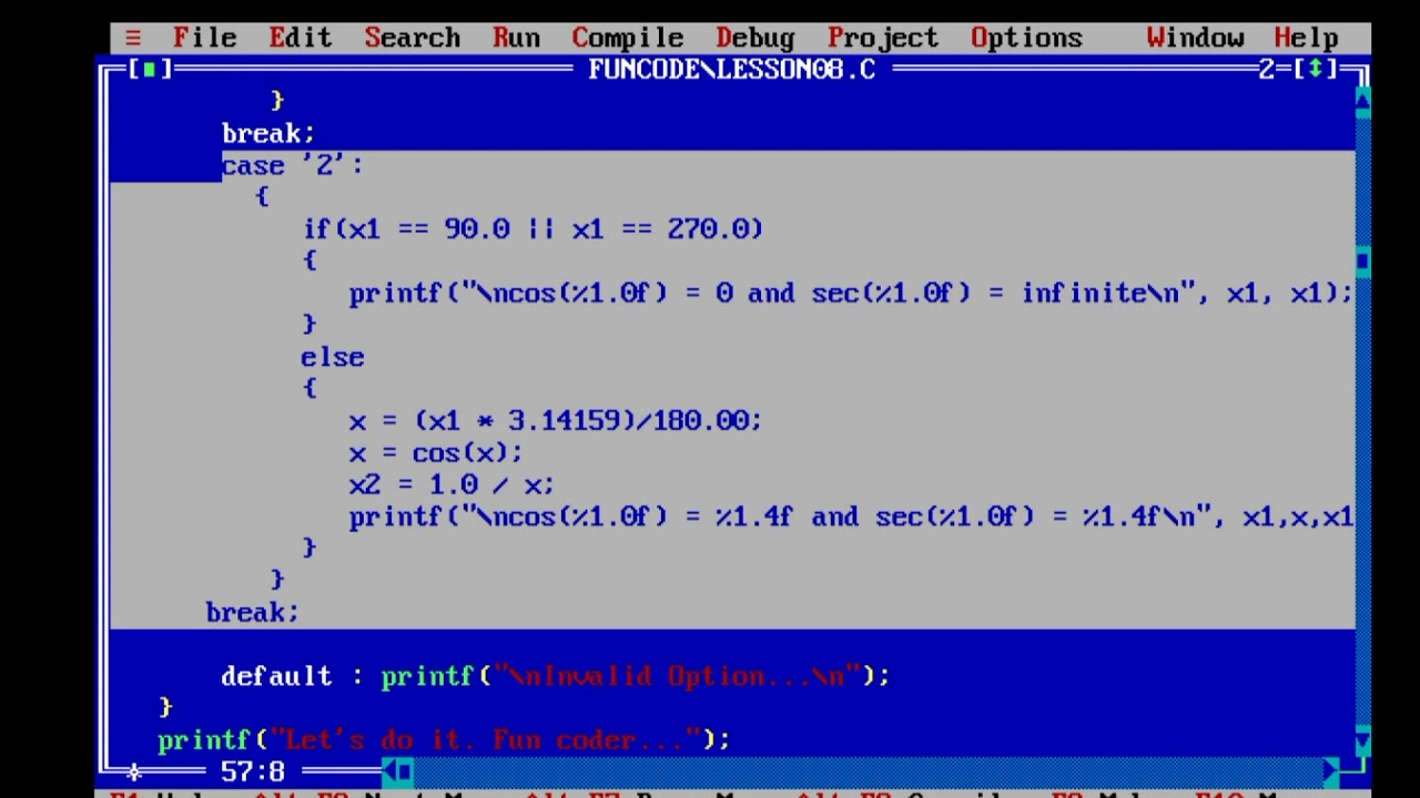 C Language : Lesson 8 - 2 Trigonometric Functions