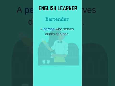 English Word - Bartender - Meaning With An Example #englishwords #english #bartender