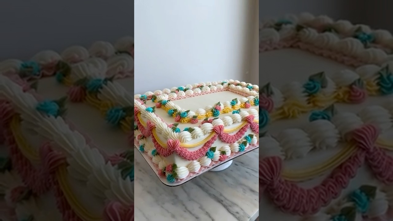 Let’s make sheet cakes cool again #cakedecorating  # smallbusiness #rufflecake #ohiobakery #cake