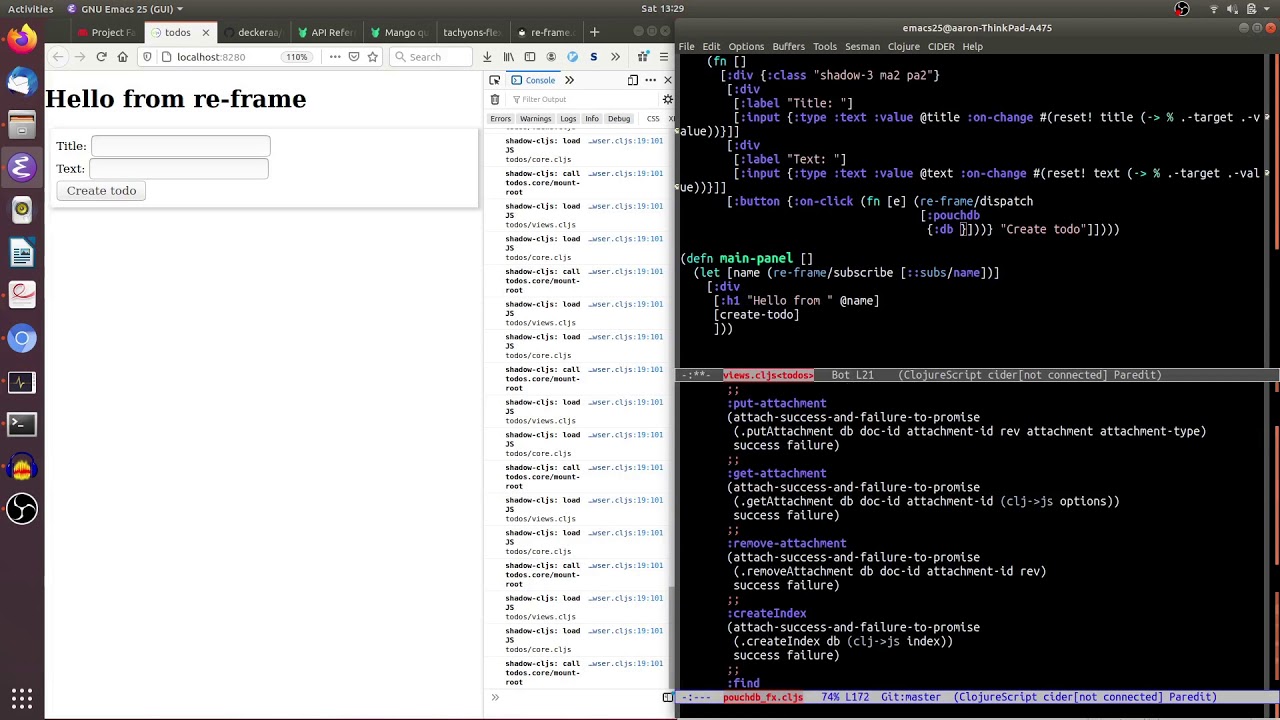 Creating an offline-first application using re-frame and PouchDB