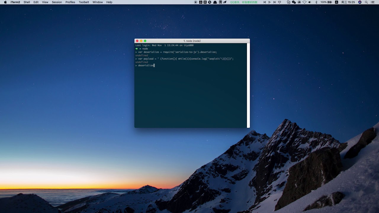 serialize to js exploit demo