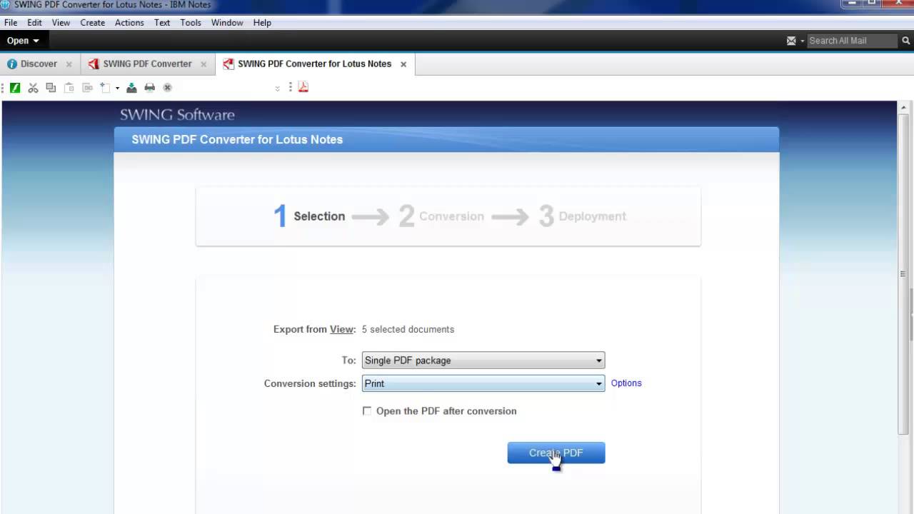 SWING PDF Converter: Exporting Lotus Notes Documents to PDF