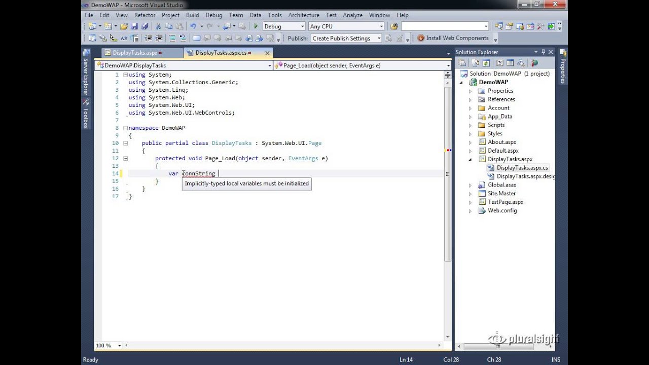 Web Forms - Web Application Projects - Demo Create a Data Driven List