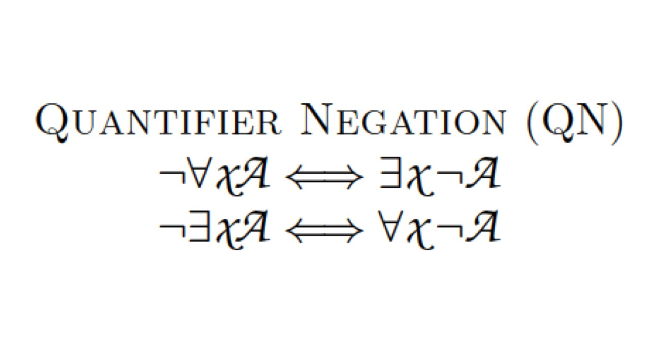 Proofs in QL - Quantifier Negation
