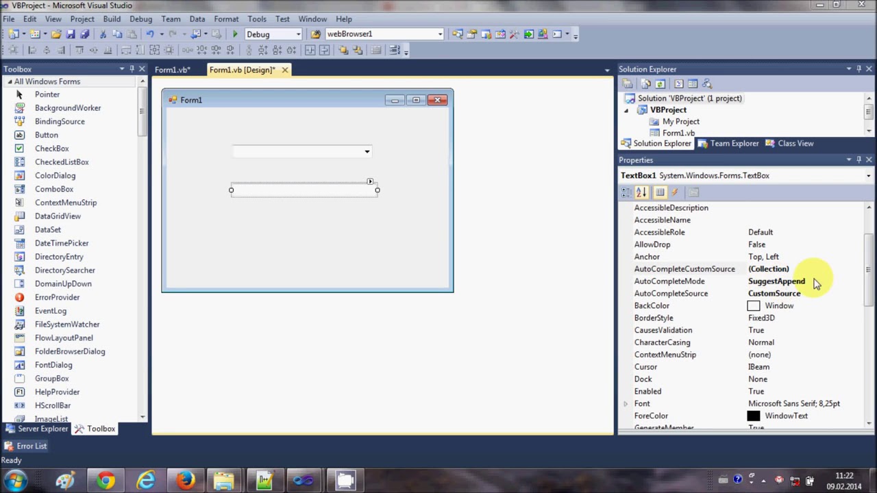 Visual Basic  NET Tutorial 28   AutoComplete ComboBox and a TextBox in VB NET