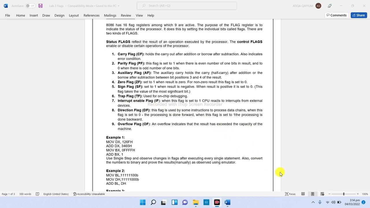 Microprocessor & Interface (Lab3)