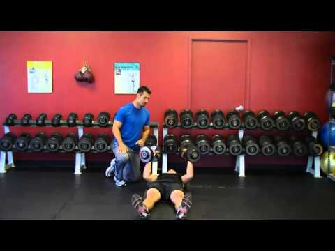 Neutral Grip Floor Dumbbell Chest Press | myworkouts.io