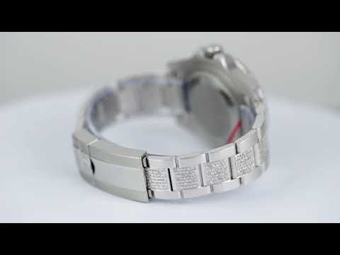 Rolex GMT-Master II Stainless Steel Custom Diamond Set Watch 116710LN - Time4Diamonds