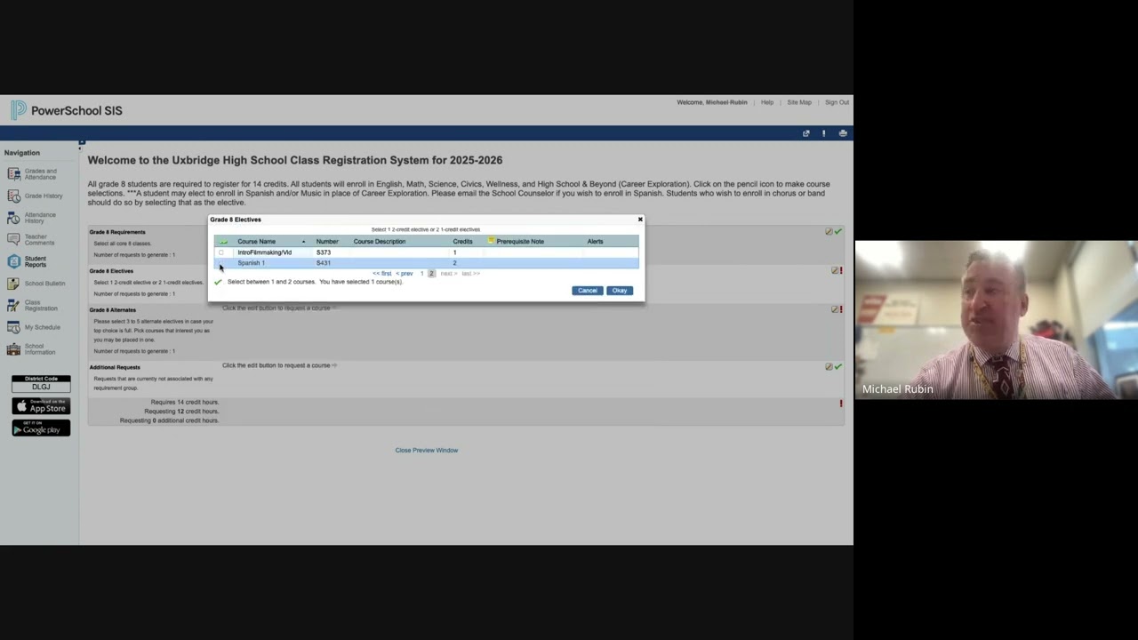 Grade 8 Course Selection