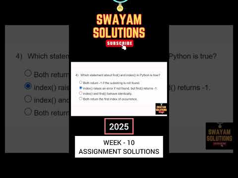 The Joy of Computing Using Python Week Assignment Solutions | SWAYAM NPTEL |JAN-MAY 2025|SUBSCRIBE
