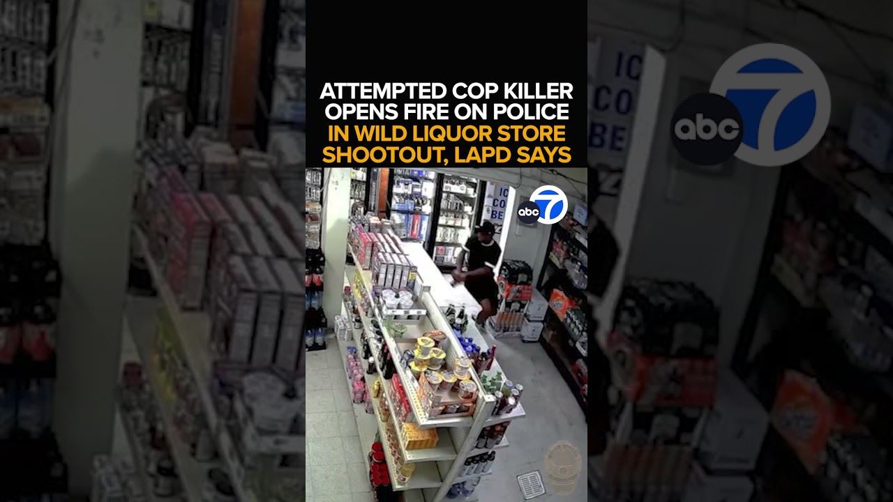 LAPD bodycam video shows dramatic shootout at liquor store