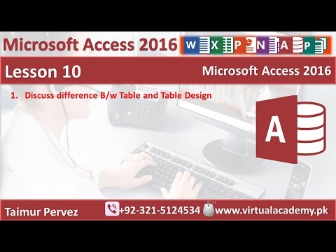 Learn Microsoft Access 2016 | Table and Table Design | Difference b w table and table design ...
