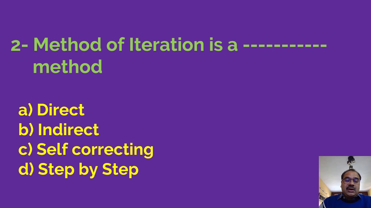 NUMERICAL ANALYSIS-MCQ : Prof.(Dr.) Ravi Kant Mishra