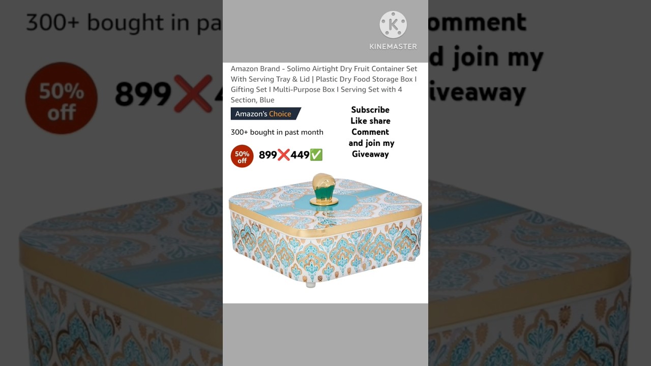 899❌449✅Amazon Brand - Solimo Airtight Dry Fruit Container Set With Serving Tray & Lid |#giftideas