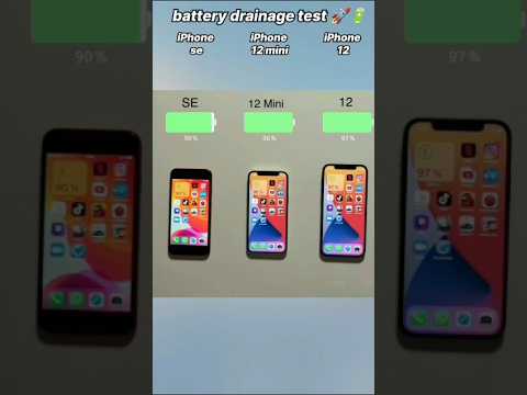 iPhone se vs iPhone 12 vs 12 mini battery drainage test 🚀 Who’s the Real King? #shorts#viralvideo