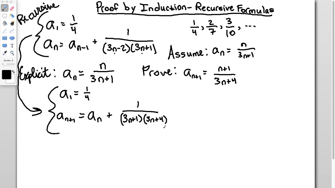 Proof by Induction - Recursive Formulas