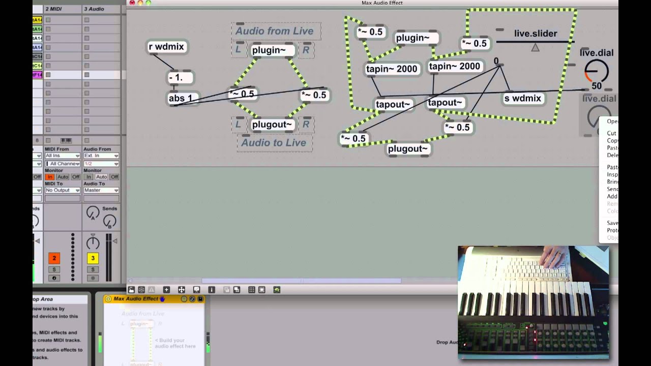 M4L: creating delay with feedback howto tutorial, Max for Ableton Live