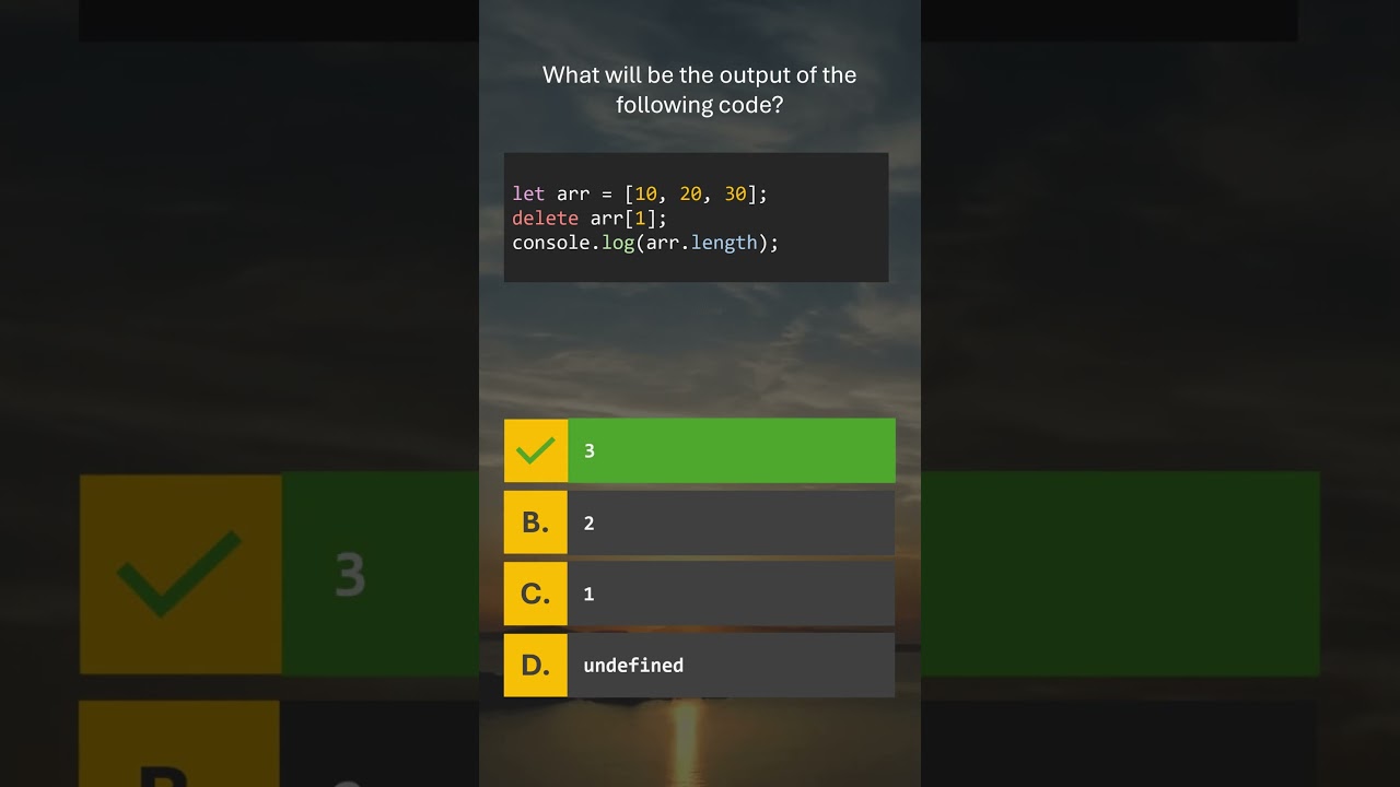 #TestYourJavaScript  43 / 100 JavaScript MCQ & Answer #javascript #programming #coding #procademy