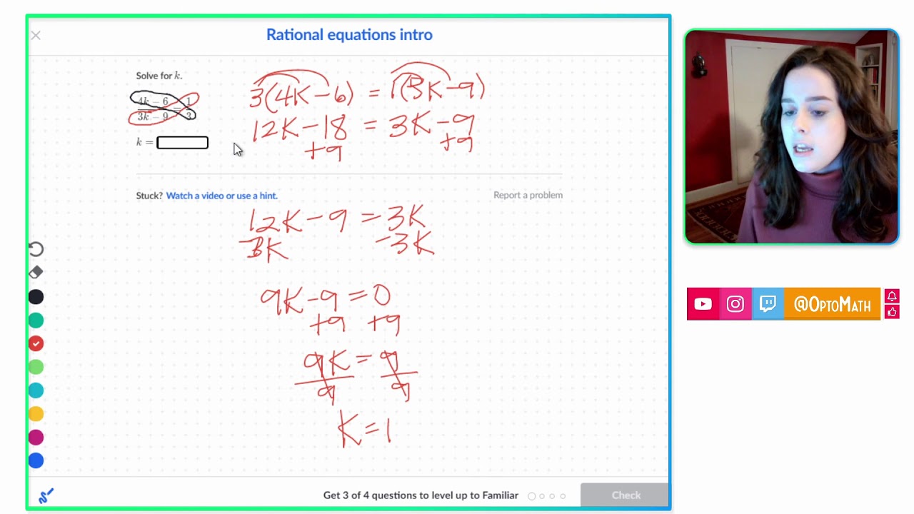 Rational Equations Intro on Khan Academy