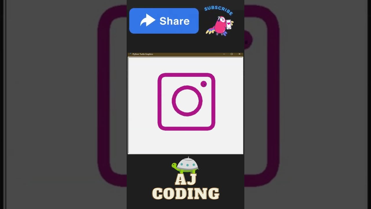 Draw Instagram Logo Using Python Turtle With Source Code | Turtle Programs | Python Turtle #shorts