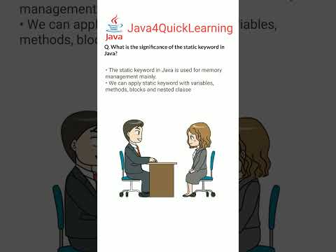 What is static keyword in Java #java #static #keywords #interviewquestions #java4quicklearning