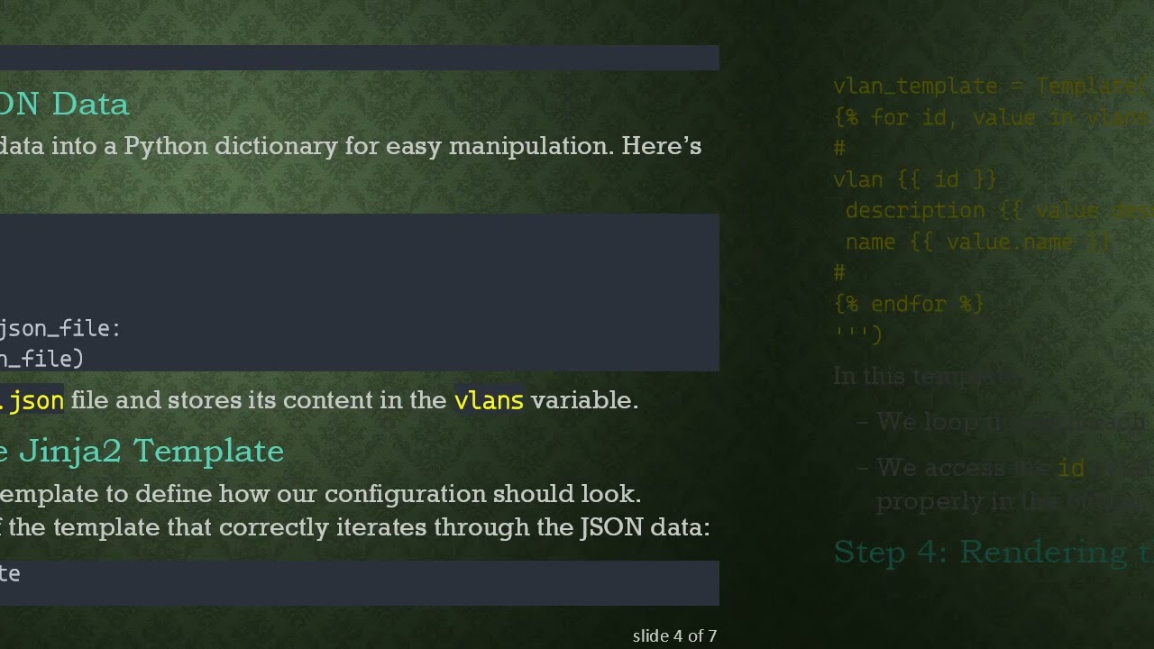 How to Generate Configuration Using Jinja2 and a JSON File in Python
