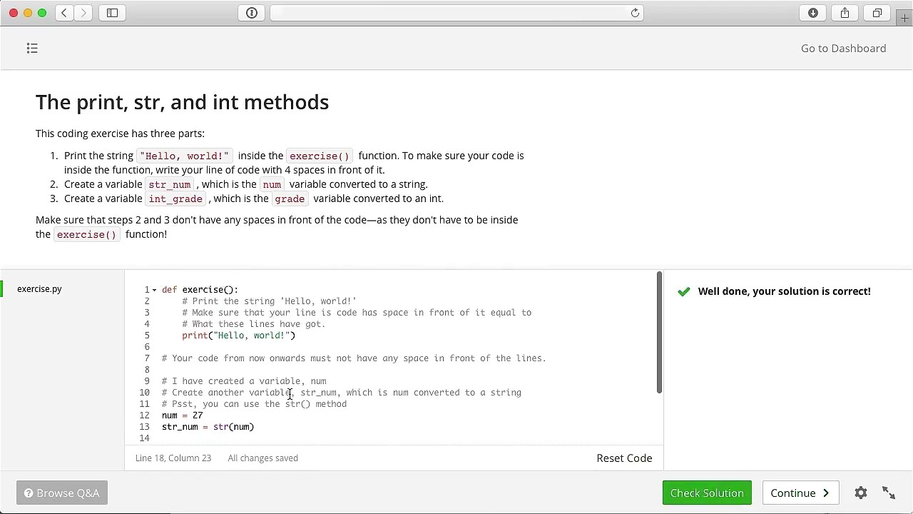 Practice: print(), str(), int() in Python | Chapter 1