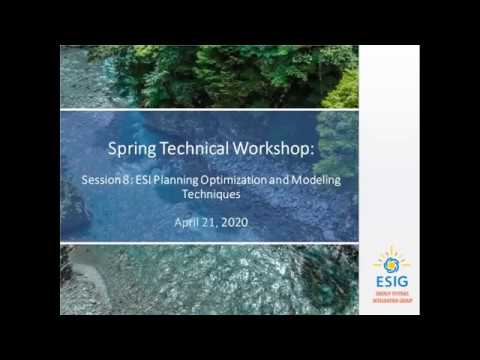 Session 8: ESI Planning Optimization and Modeling Techniques