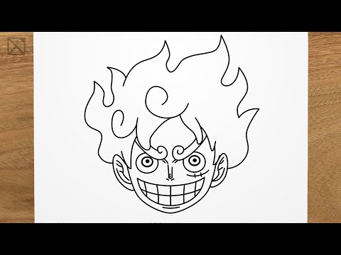 How to draw LUFFY Gear 5 - Joy Boy (One Piece) step by step, EASY