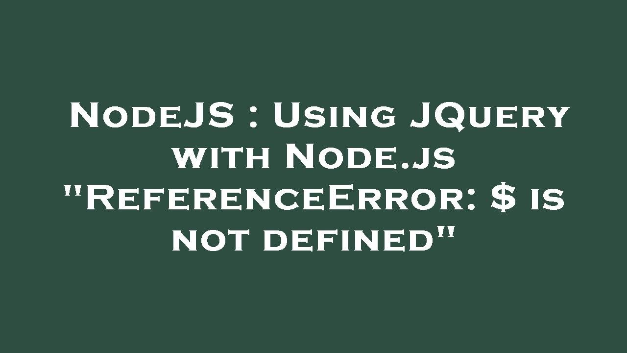 NodeJS : Using JQuery with Node.js 